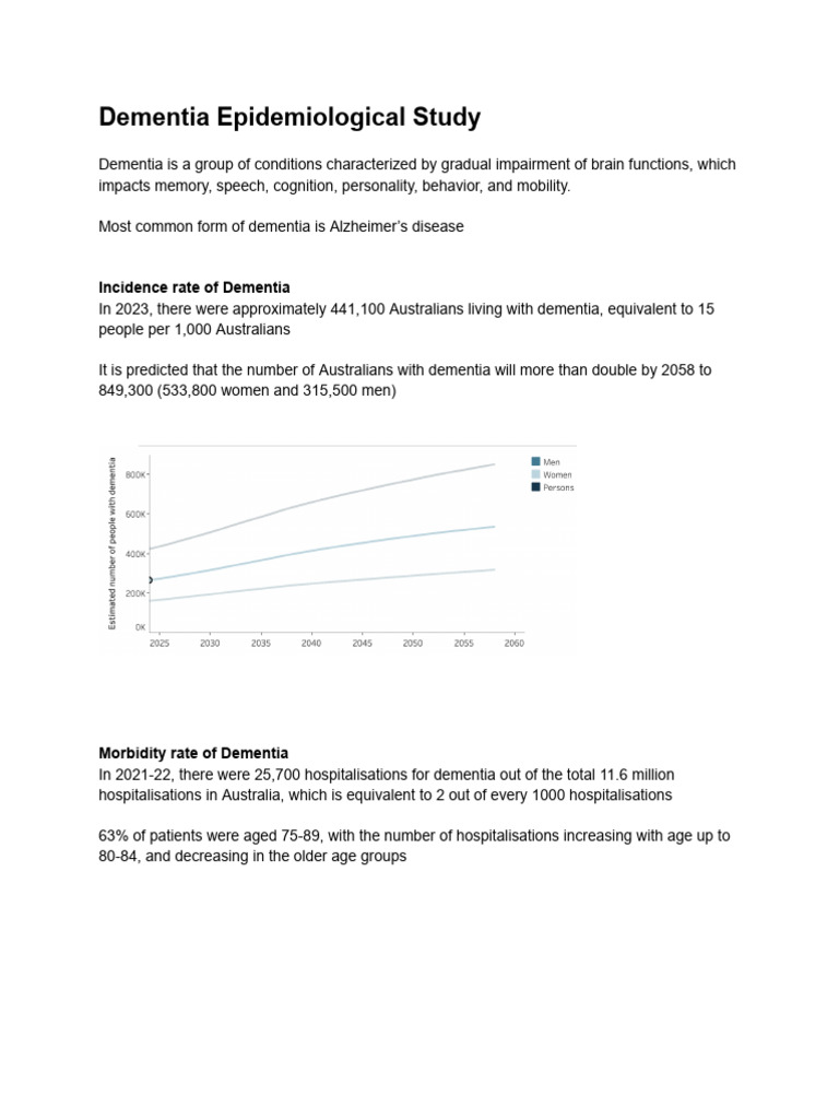 Dementia Epidemiological Study | PDF | Dementia | Alzheimer's Disease