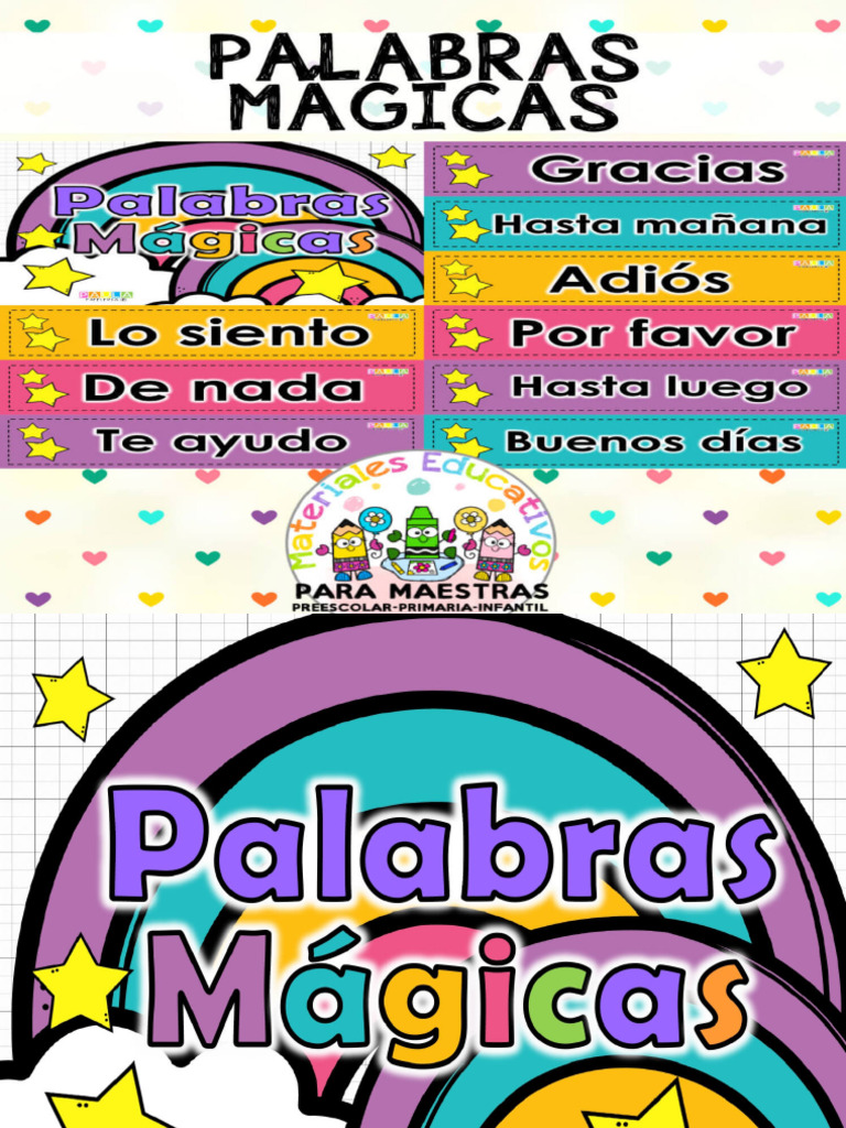 Bonitas Palabras Mágicas Recopilado Por Materiales Educativos para ...