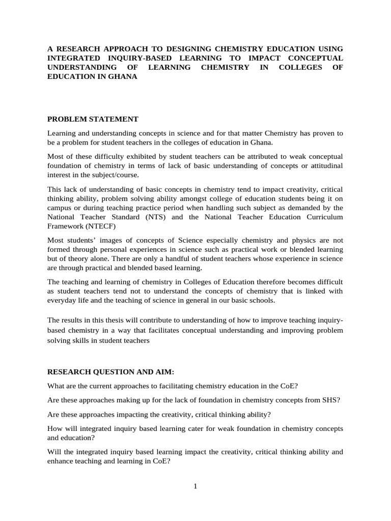 Research Proposal and Statement of Purpose | PDF | Inquiry Based ...