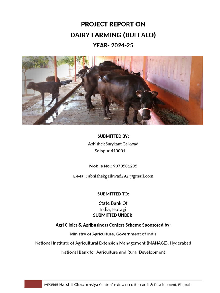 Dairy Farm Project Report | PDF | Dairy | Milk
