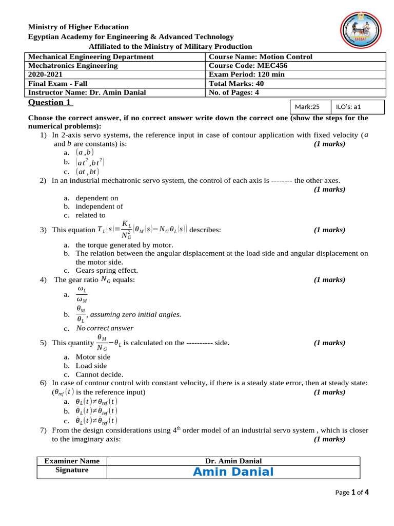 Final Exam 2 | PDF | Gear | Torque