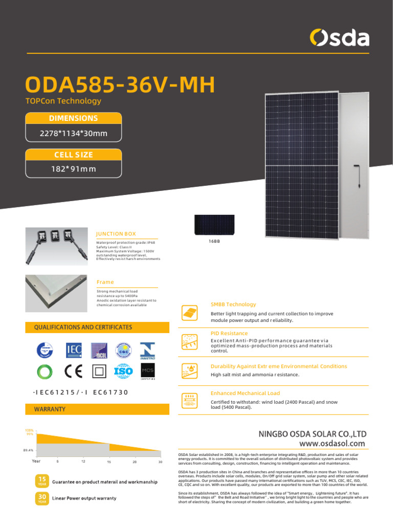 DATASHEET OSD Oda585-36v-Mh | PDF | Electricity | Materials