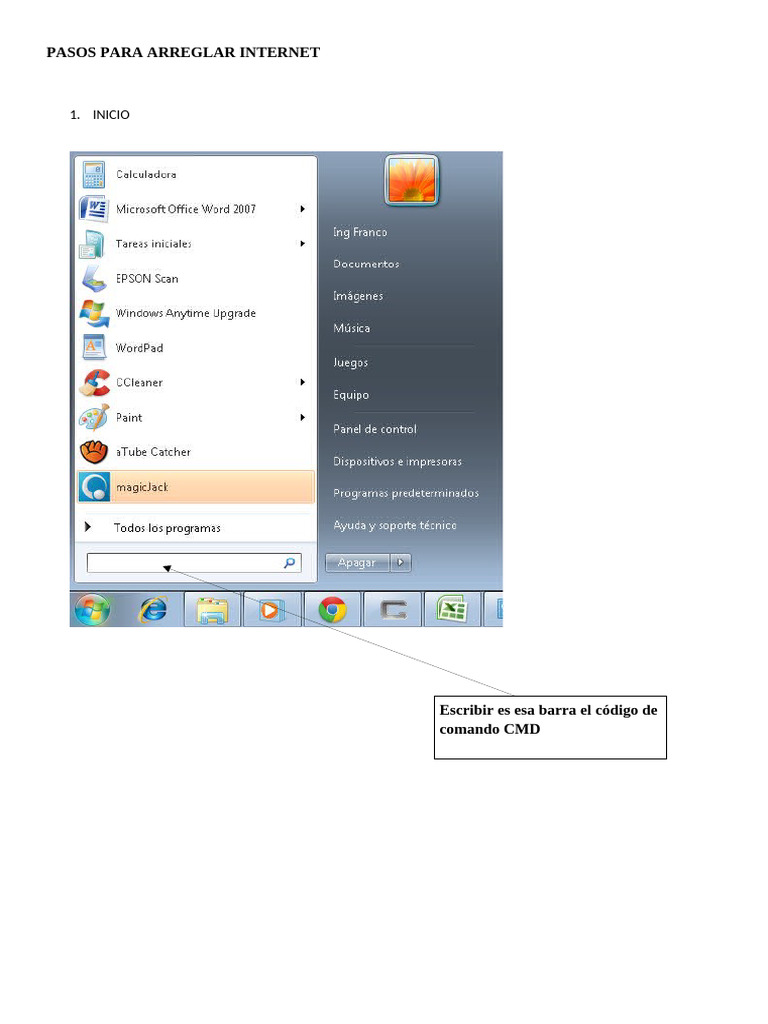 Pasos para Arreglar Internet | PDF