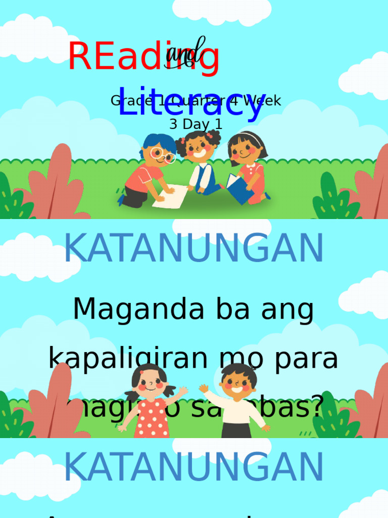 Reading & Literacy g1 q4 w3 d1 | PDF