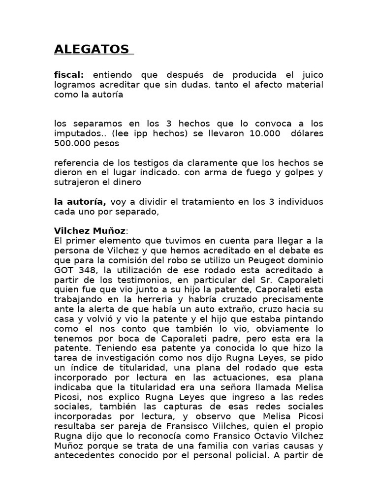 ALEGATOS | PDF | Castigos | Secuestro