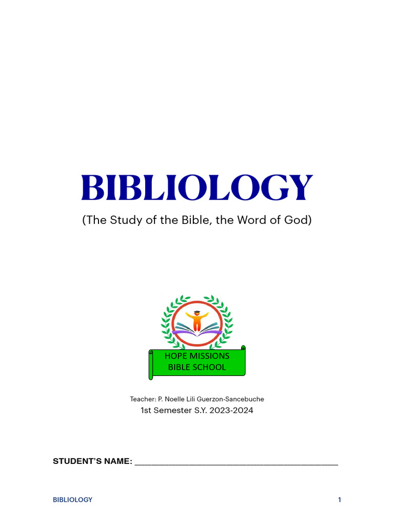 Understanding Bibliology: The Bible's Essence | PDF | Biblical ...
