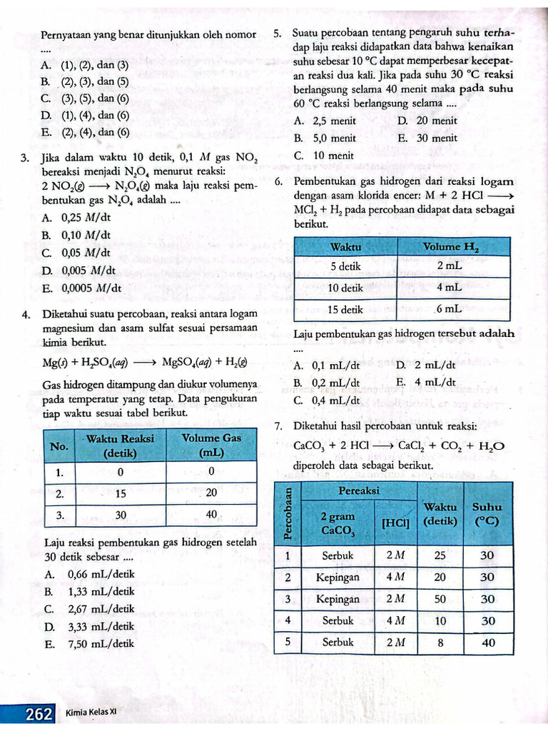 Laju Reaksi Soal | PDF