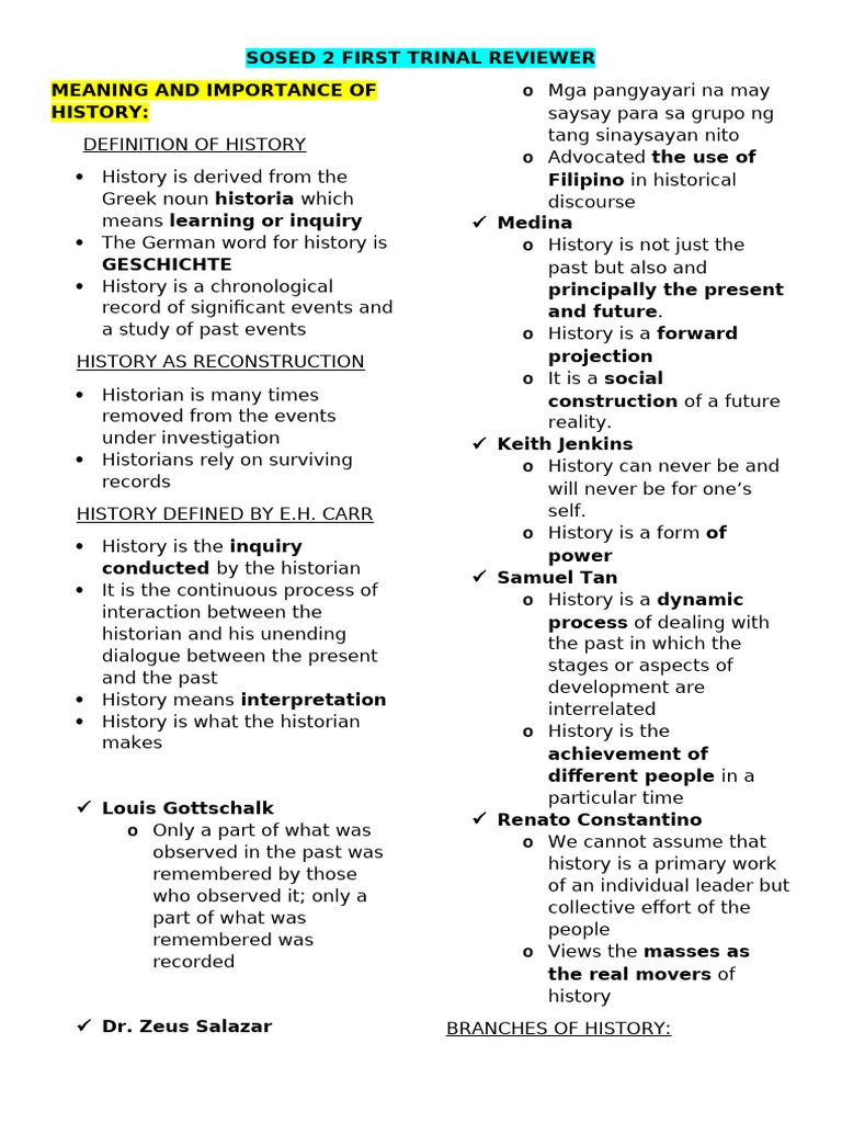 Sosed 2 First Trinal Reviewer | PDF | Philippines | Spanish East Indies