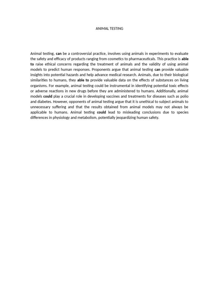 Animal Testing | PDF