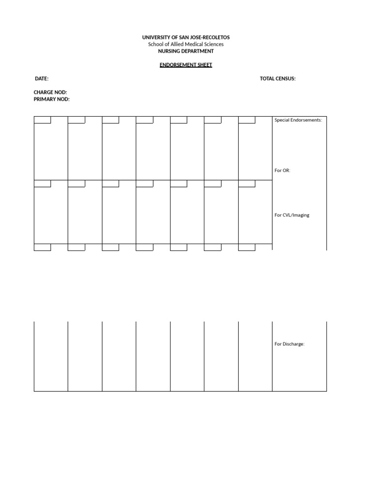 Endorsement Sheet | PDF