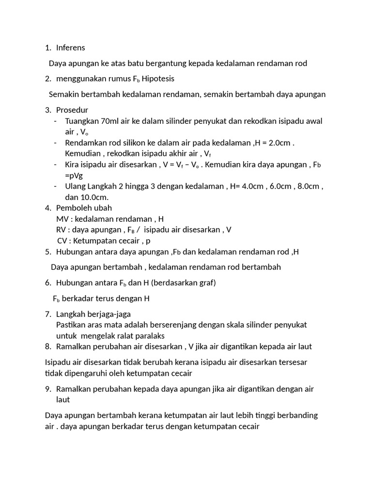 Amali Daya Apungan dalam Fizik SPM 2024 | PDF