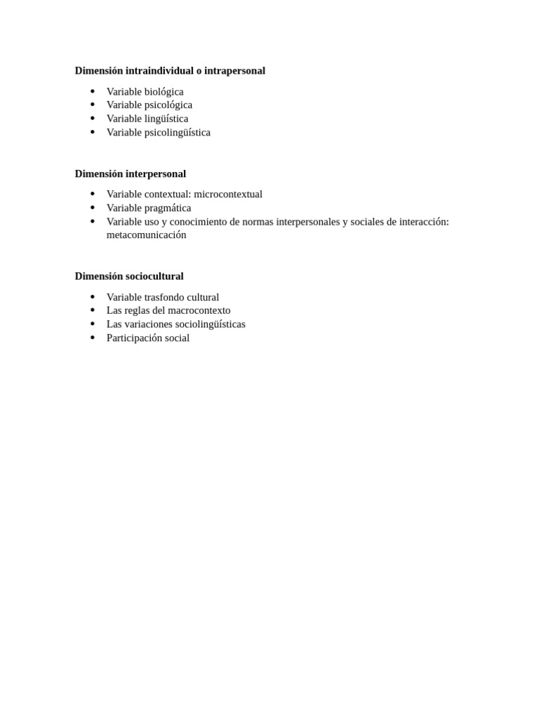 Dimensiones y Variables | PDF