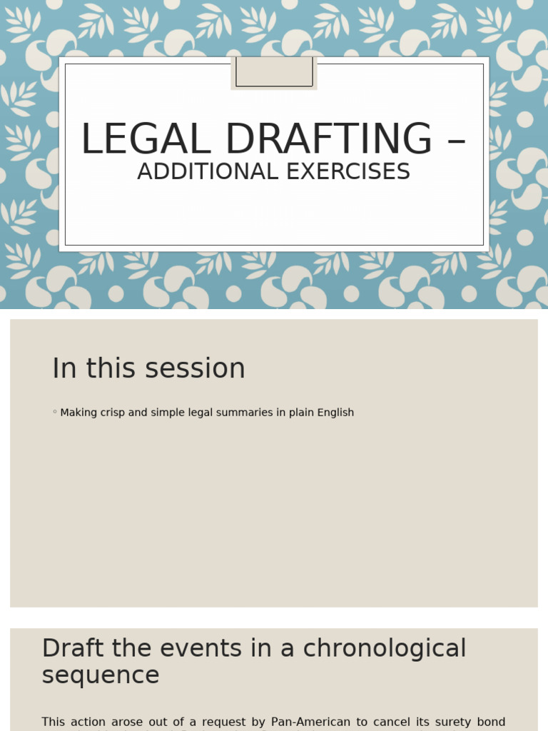 Legal Drafting Exercises and Summaries | PDF | Injunction | Judiciaries
