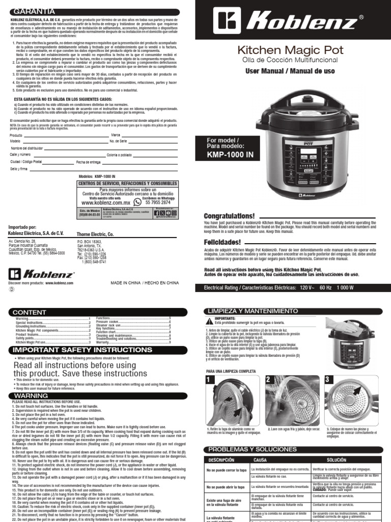 D MANUAL KMP 1000 - IN - Magic - Pot 02 24 | PDF