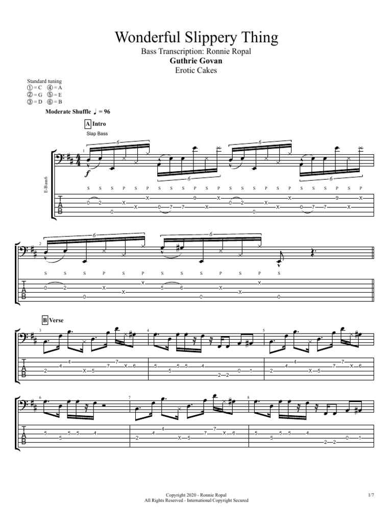 Wonderful Slippery Thing - Guthrie Govan (Bass Tab - 250225 - 185728 | PDF