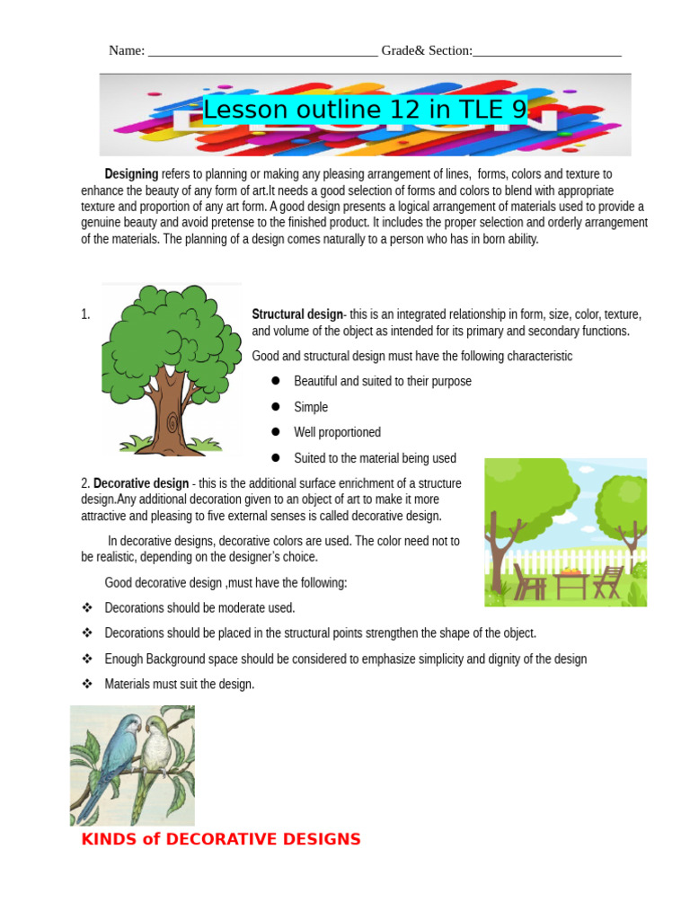 Lesson Outline 12 in TLE 9 | PDF | Rhythm
