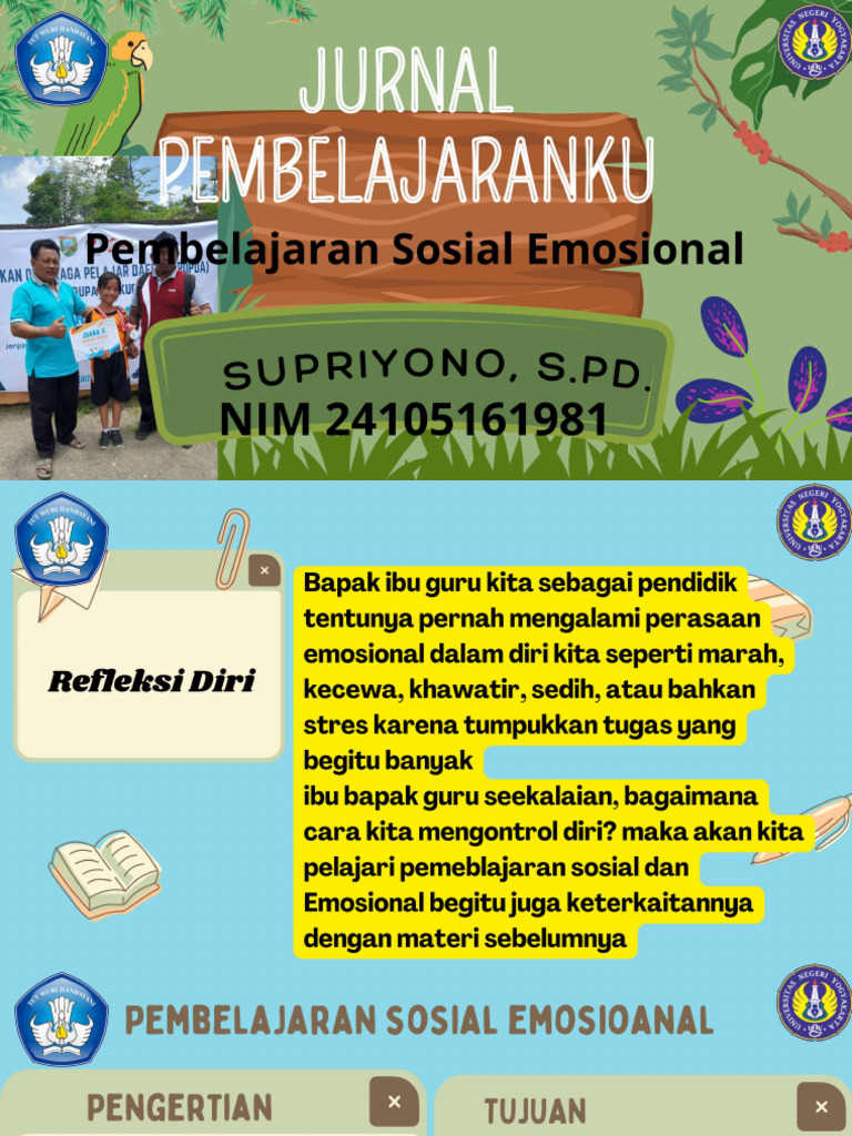 JURNAL PEMBELAJARANKU Modul 2-Pembelajaran Sosial Emosional (Supriyono) - UNY | PDF