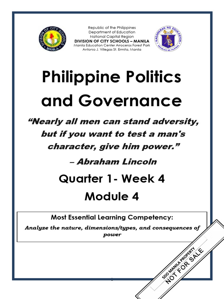 PPG - Q1 - Mod4 - Understanding Power Authority and Force | PDF | Power ...