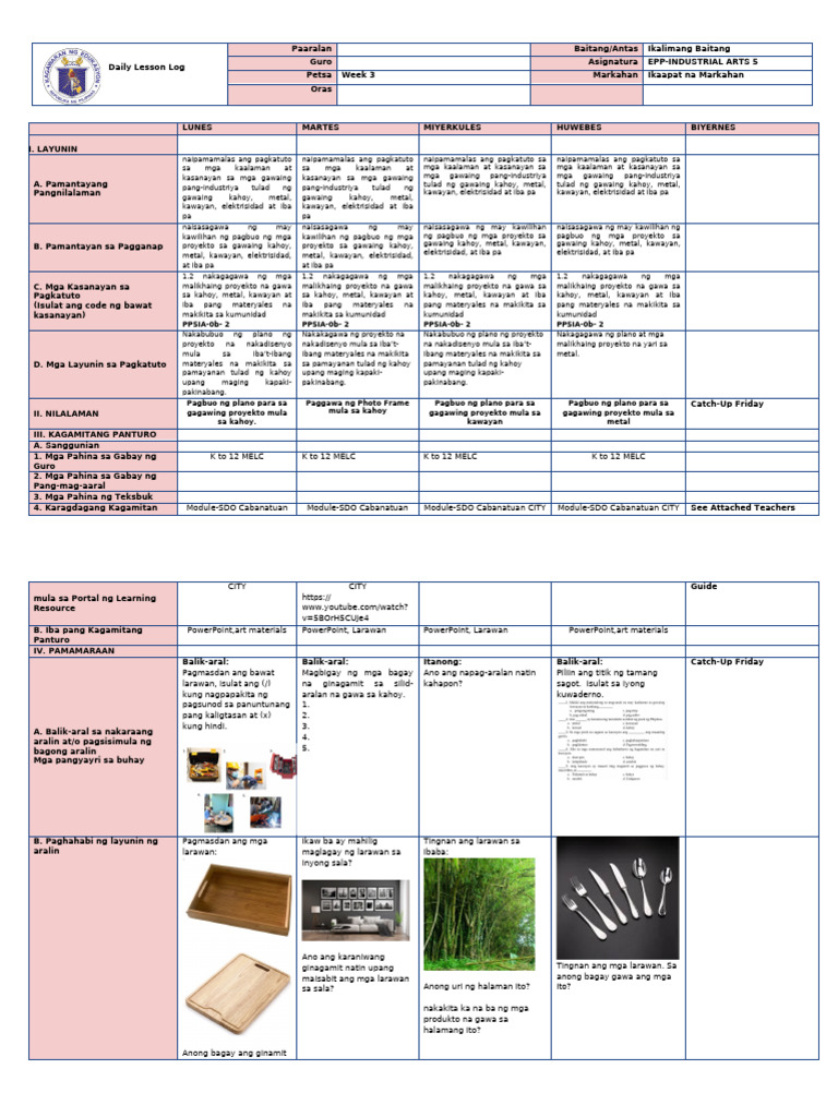 DLL Week 3-Q4 Epp 5 | PDF