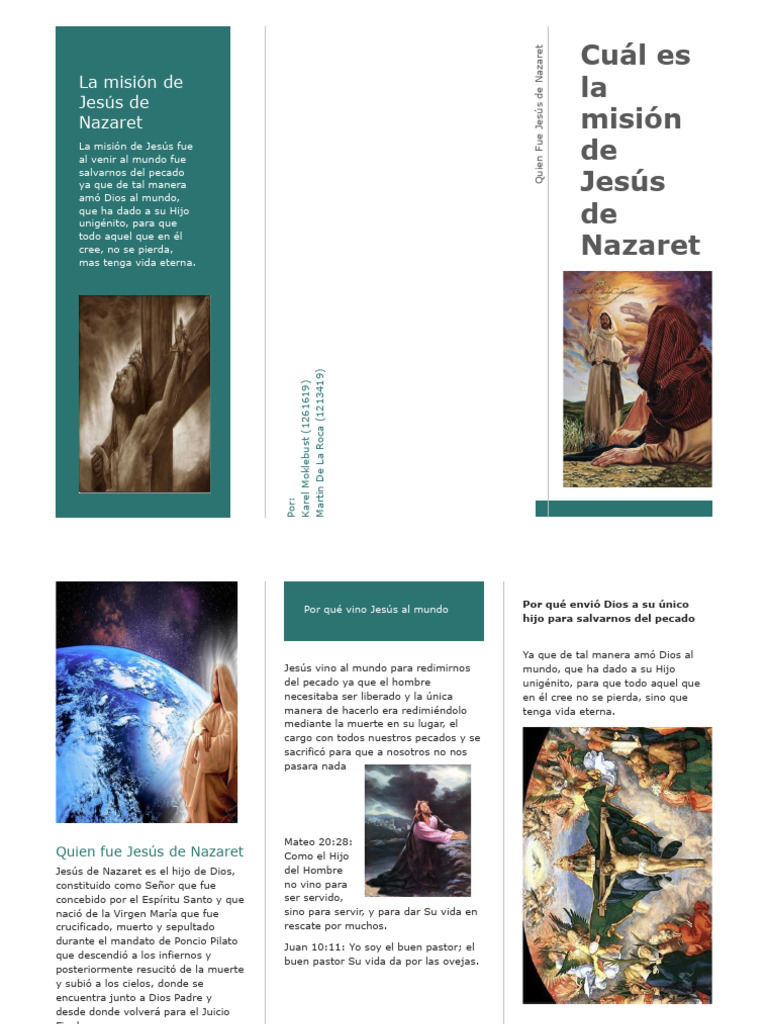La Misión de Jesús de Nazaret Brochure | PDF | Jesús | Vida eterna ...