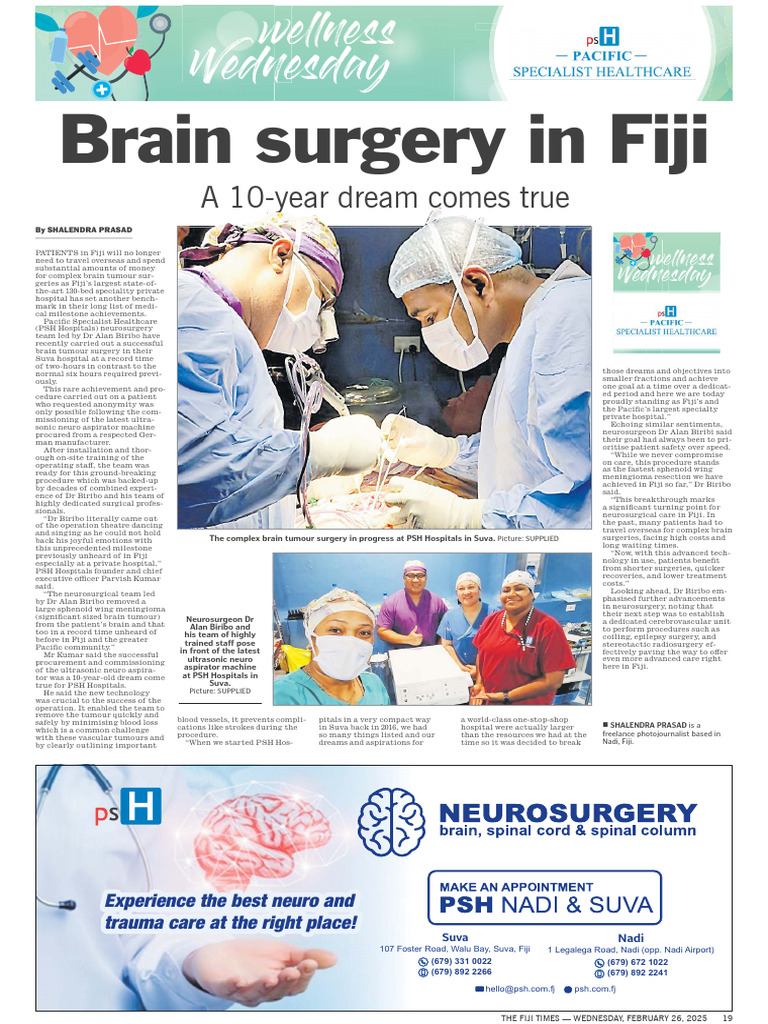 Fiji's Breakthrough in Brain Surgery | PDF | Neurosurgery | Neuroscience