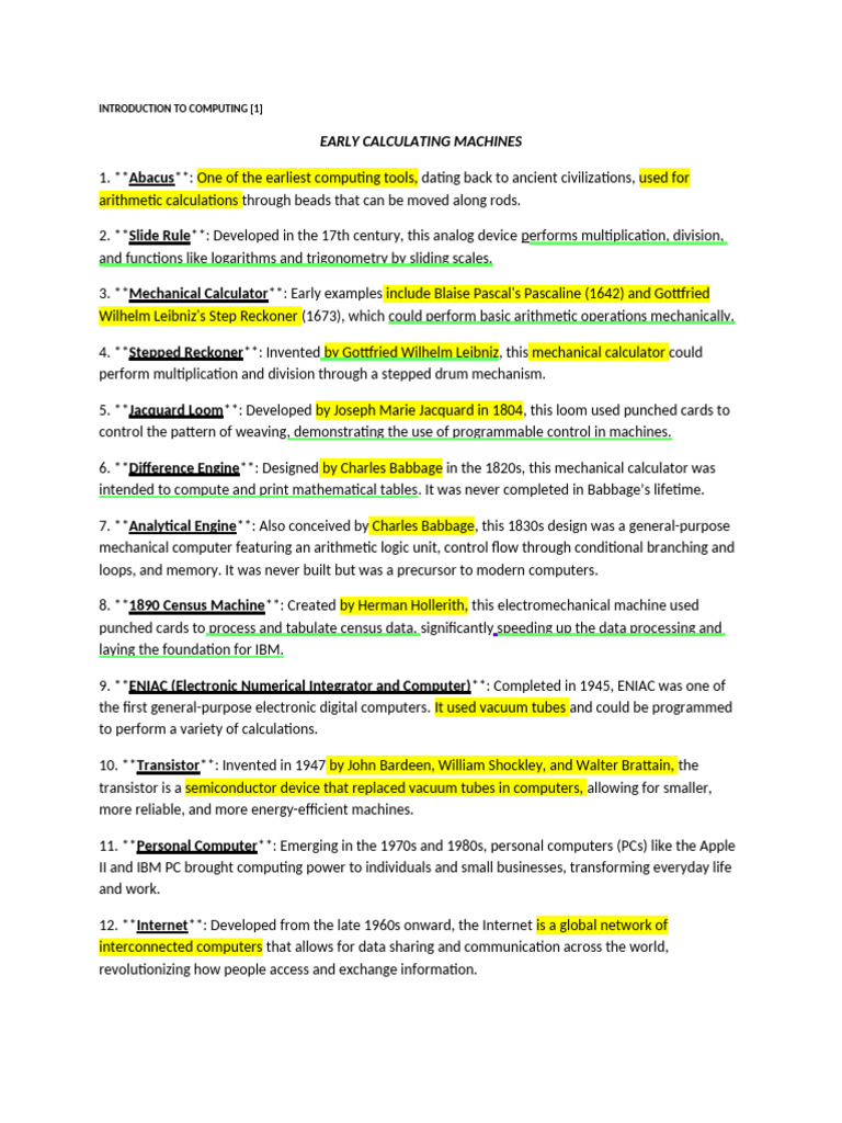 History of Computing Innovations | PDF | Computer Science | Computing