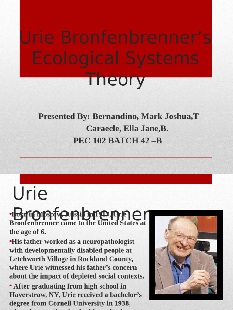 Urie Bronfenbrenner's Ecological Systems Theory | PDF | Behavioural ...