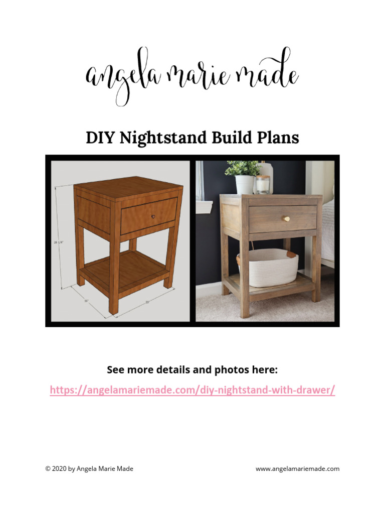 DIY Nightstand Build Plans - Angela Marie Made | PDF | Cabinetry | Woodworking