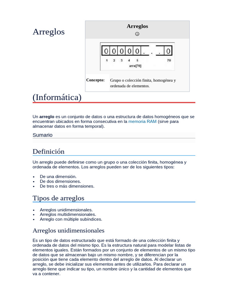 Unidad 7 Arreglos | PDF | Algoritmos | Informática