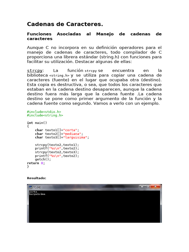 Unidad 8 Tratamiento de Cadenas de Caracteres | PDF | Cadena ...