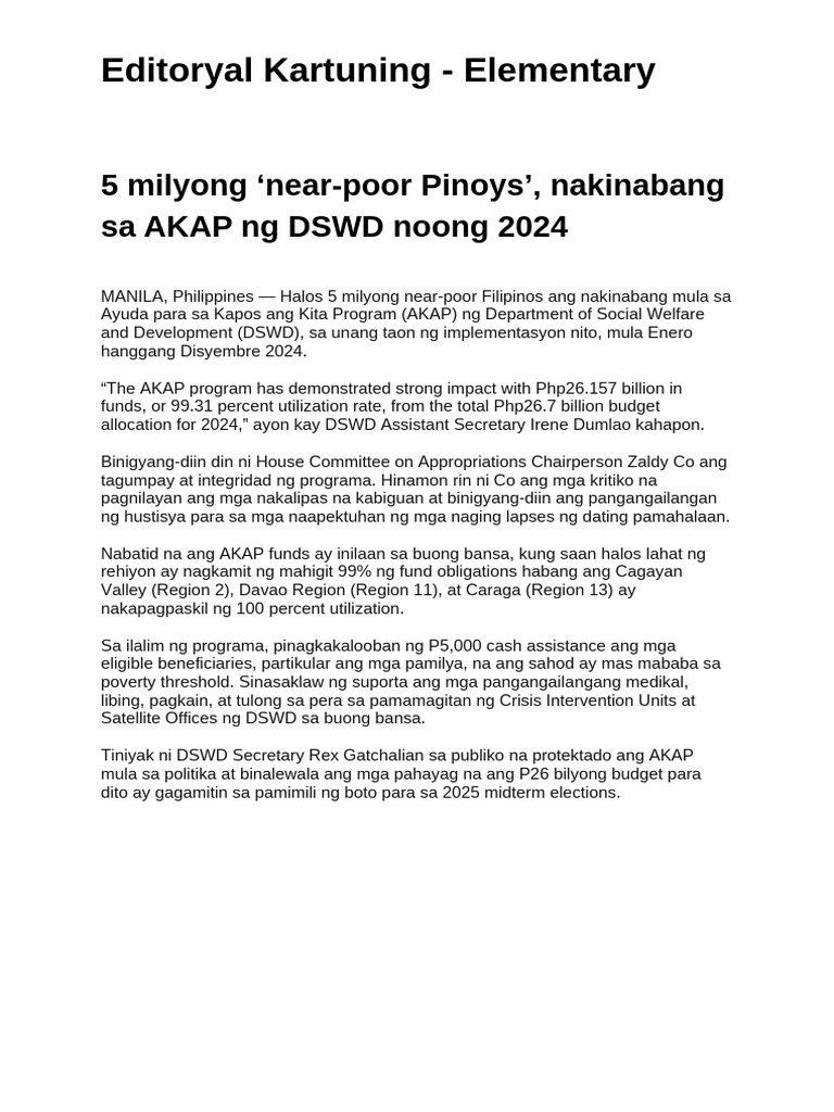 Editoryal Kartuning | PDF | Philippines