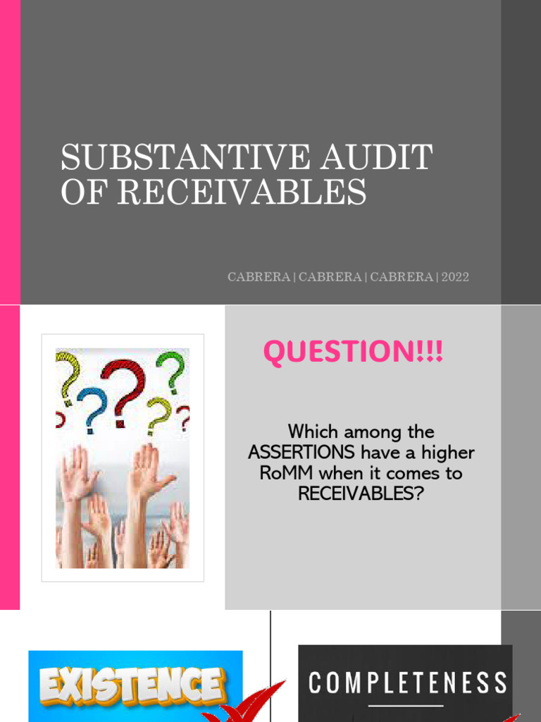 03.1 Substantive Audit of Receivables | PDF | Audit | Business