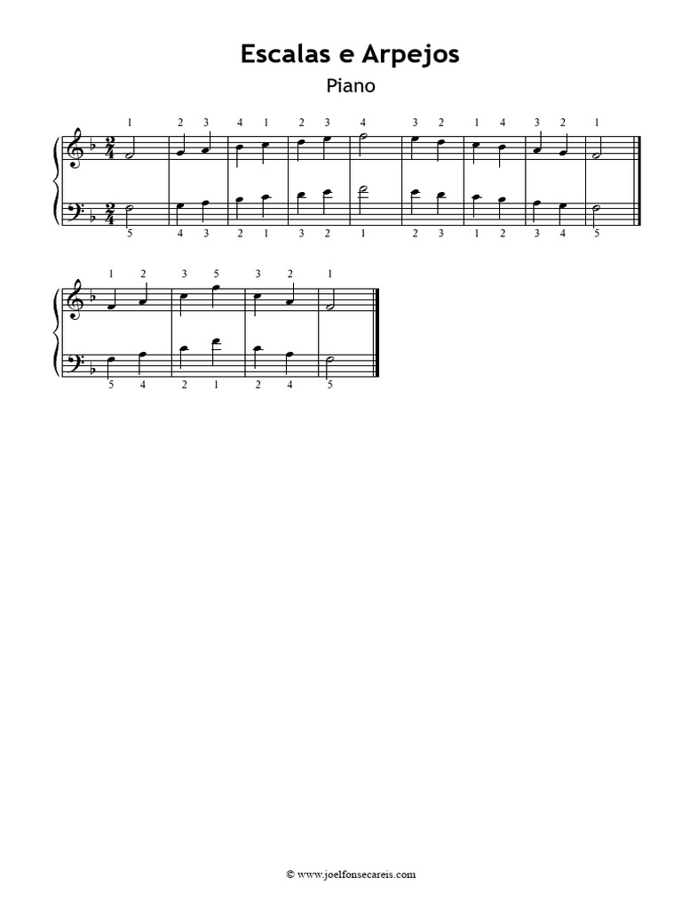 Escala F - Piano | PDF