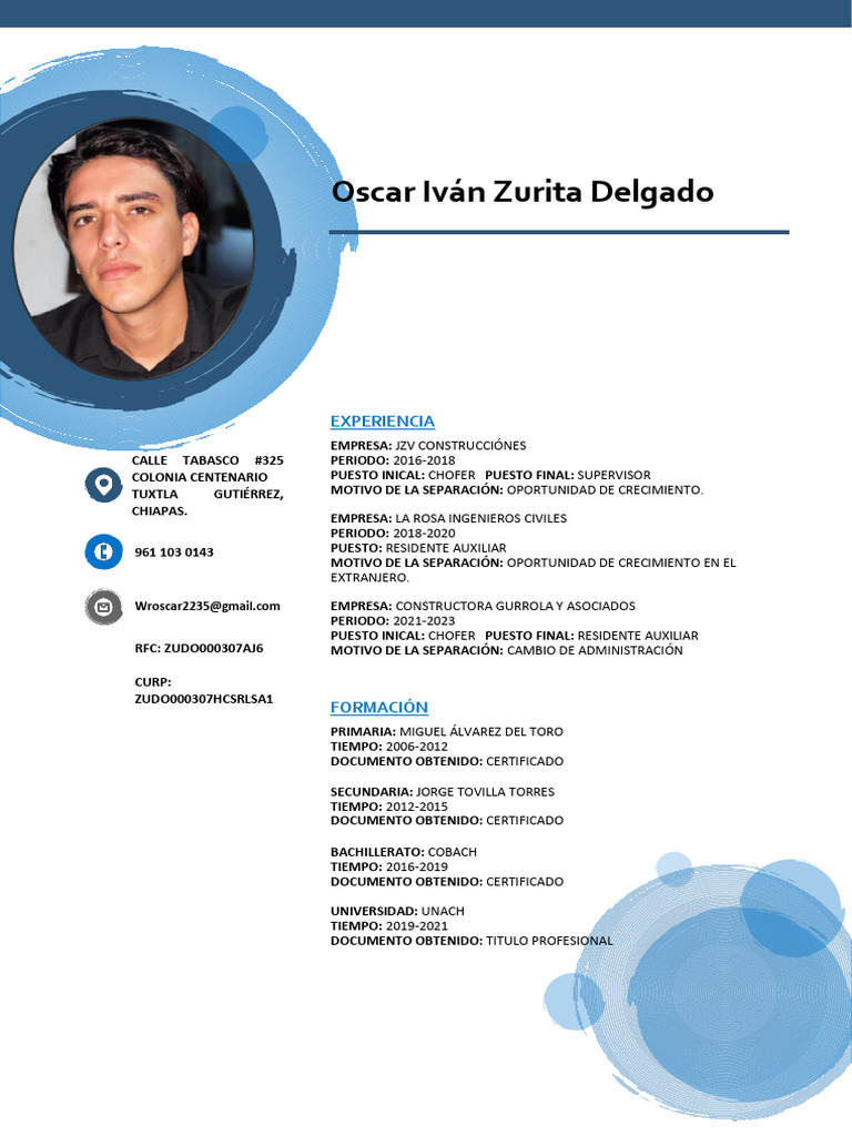 CV Oscar Iván Zurita Delgado | PDF