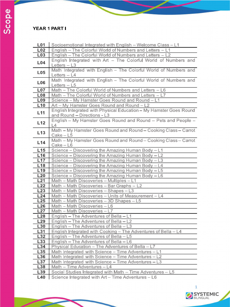 2025 - Year 1 Part I - Scope | PDF