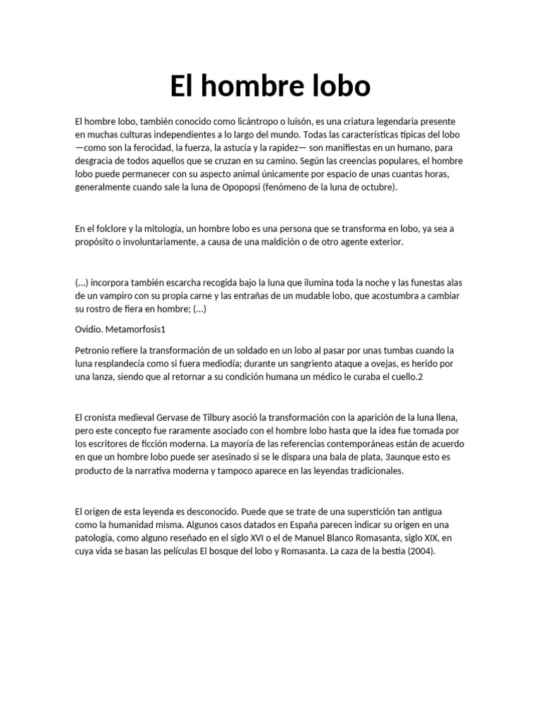 El Hombre Lobo | PDF