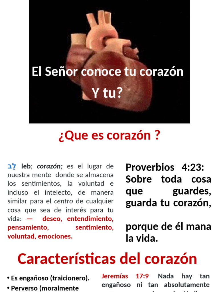 El Señor Conoce Tu Corazón | PDF