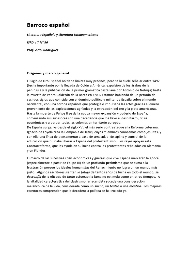 Barroco Español: Arte y Contrarreforma | PDF | Barroco