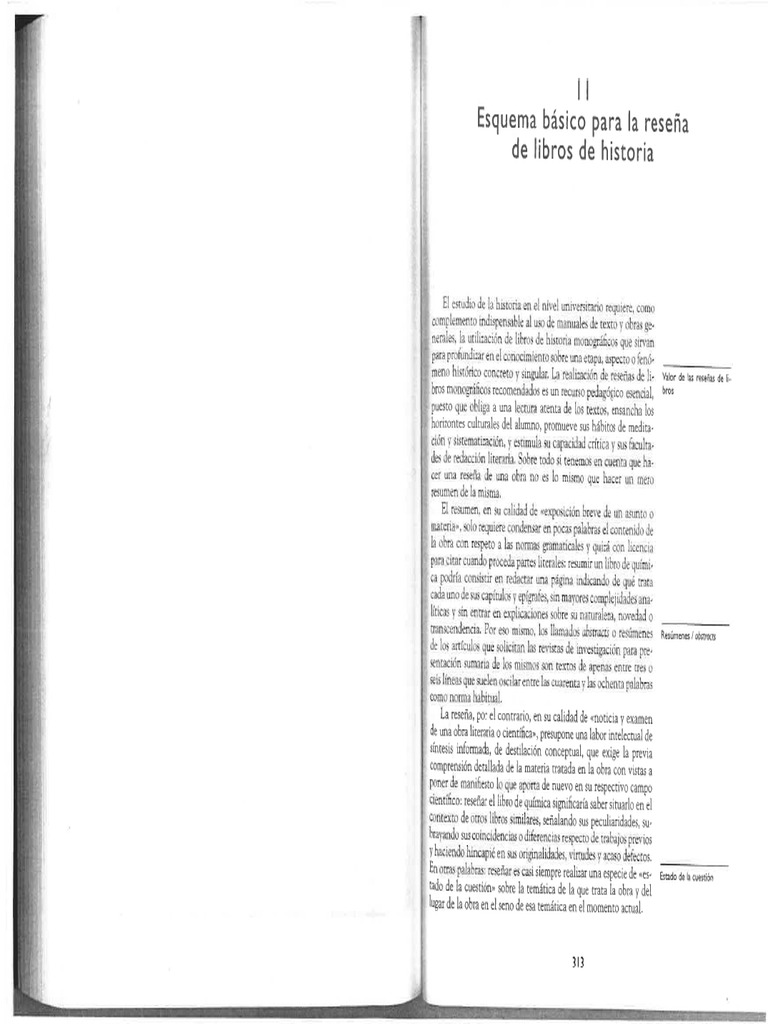 Esquema para Reseñas de Libros de Historia | PDF