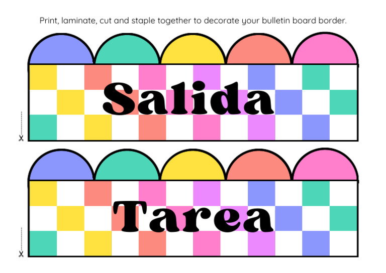 Bulletin Board Border Strips Colorful Checkered Style | PDF