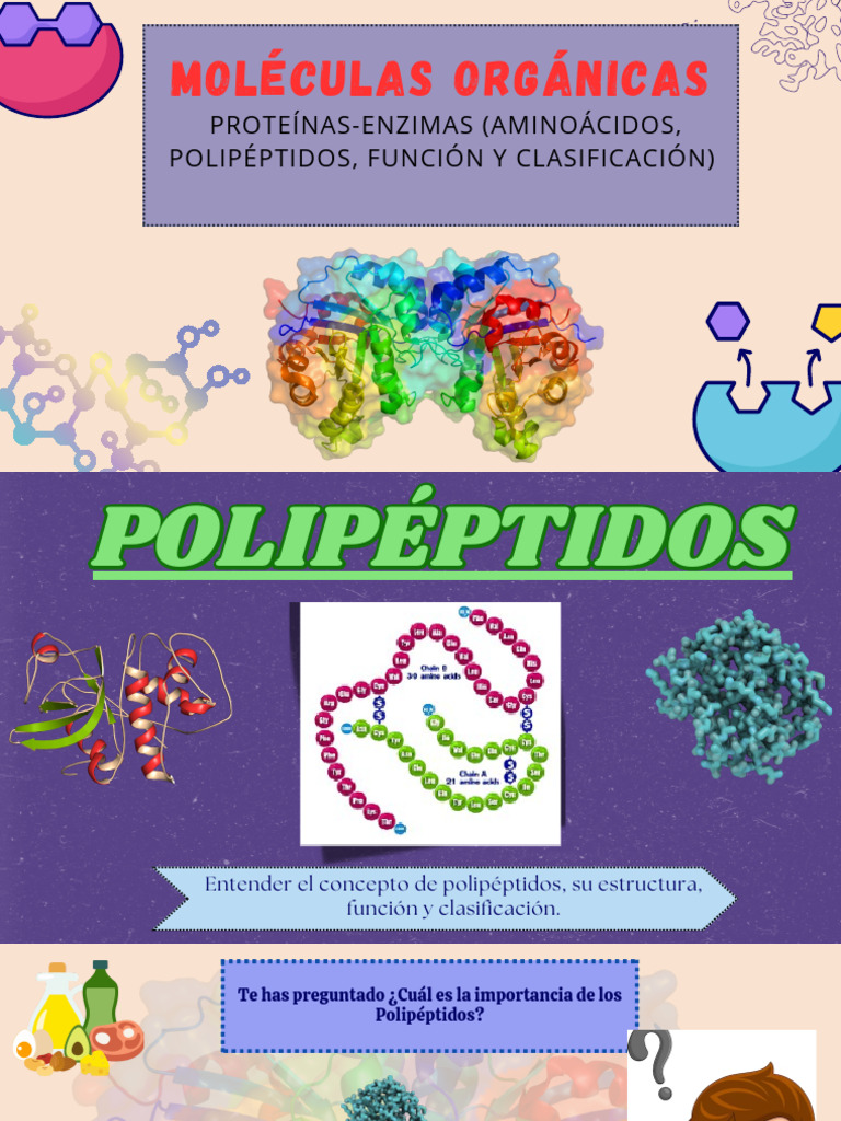 Moléculas Orgánicas Proteínas Enzimas (Aminoácidos, Polipéptidos ...