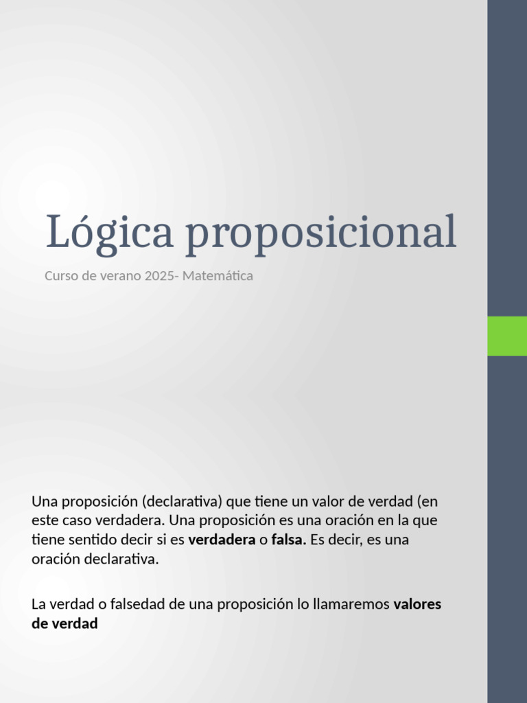 Lógica Proposicional | PDF | Proposición | Contradicción