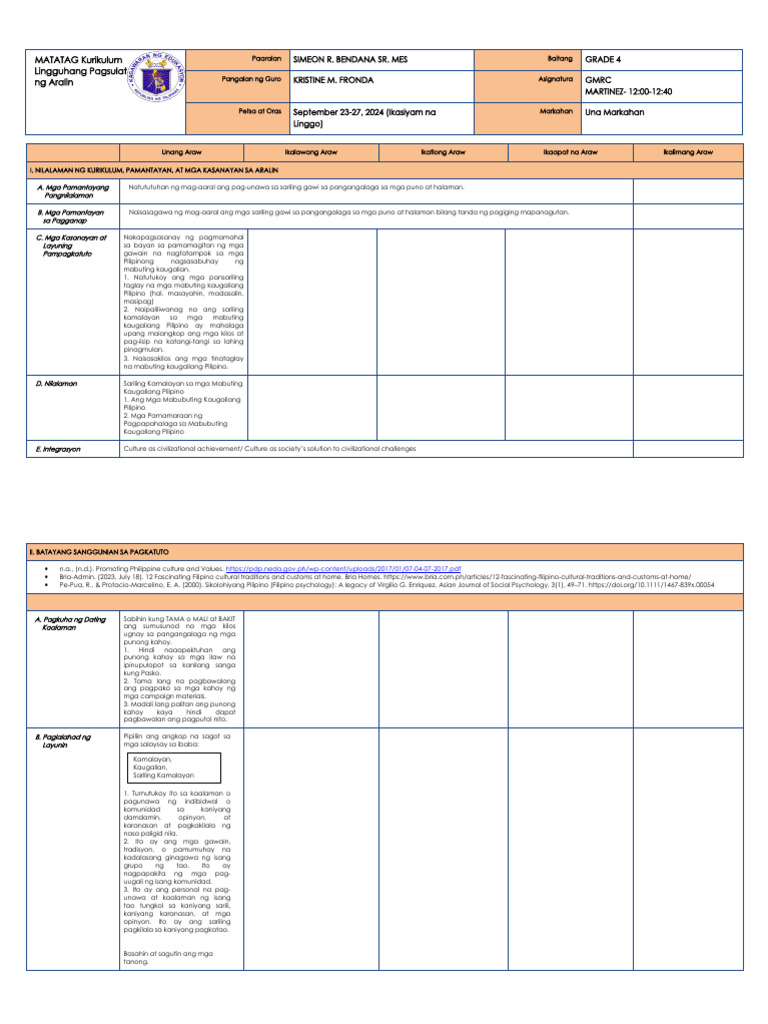 GMRC4 Q1 W9 DLL | PDF