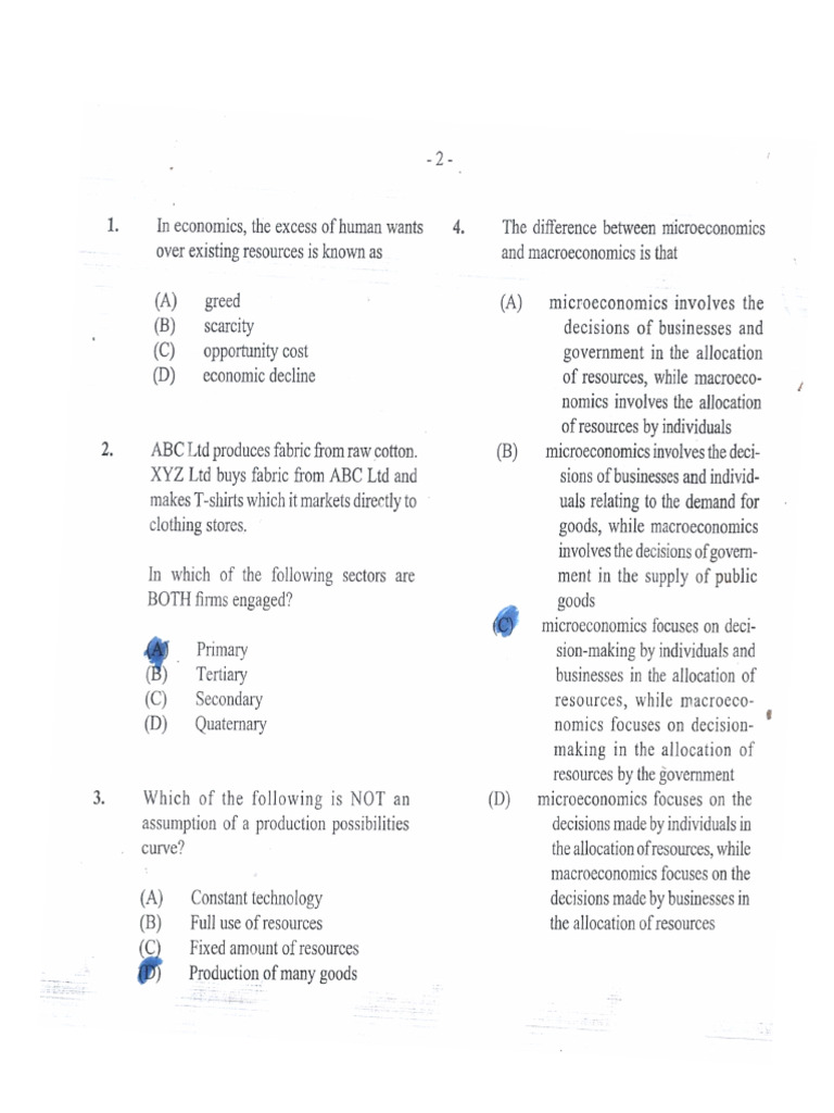 CSEC Econ 2023 - P1 | PDF