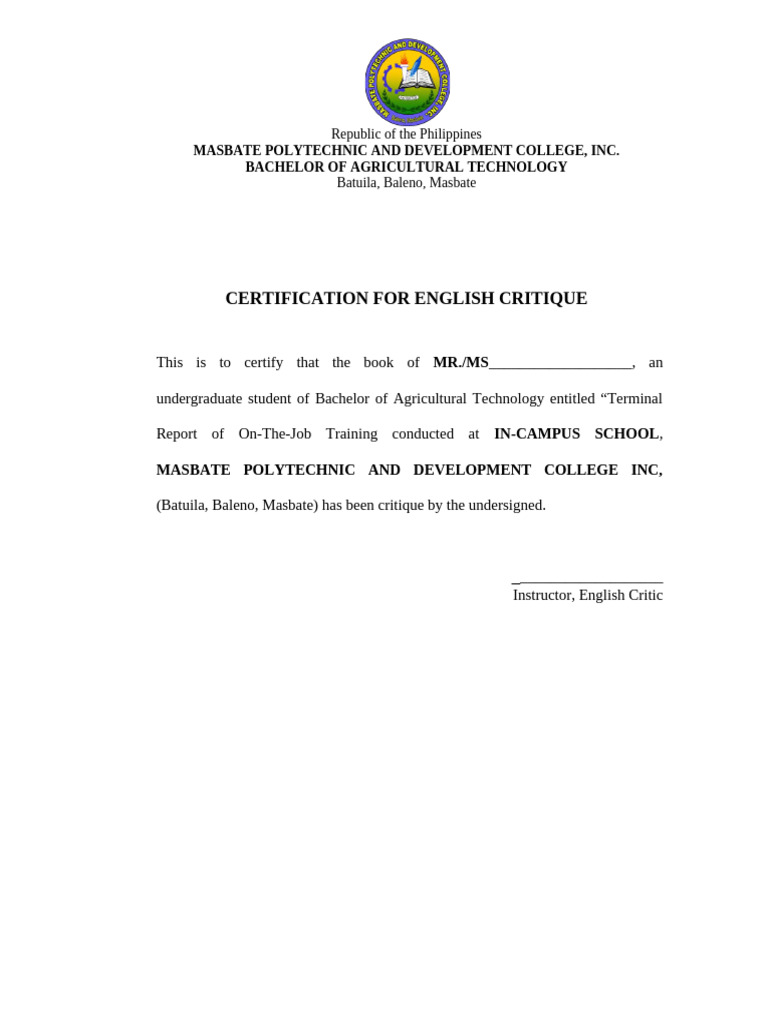 English Critique Format | PDF