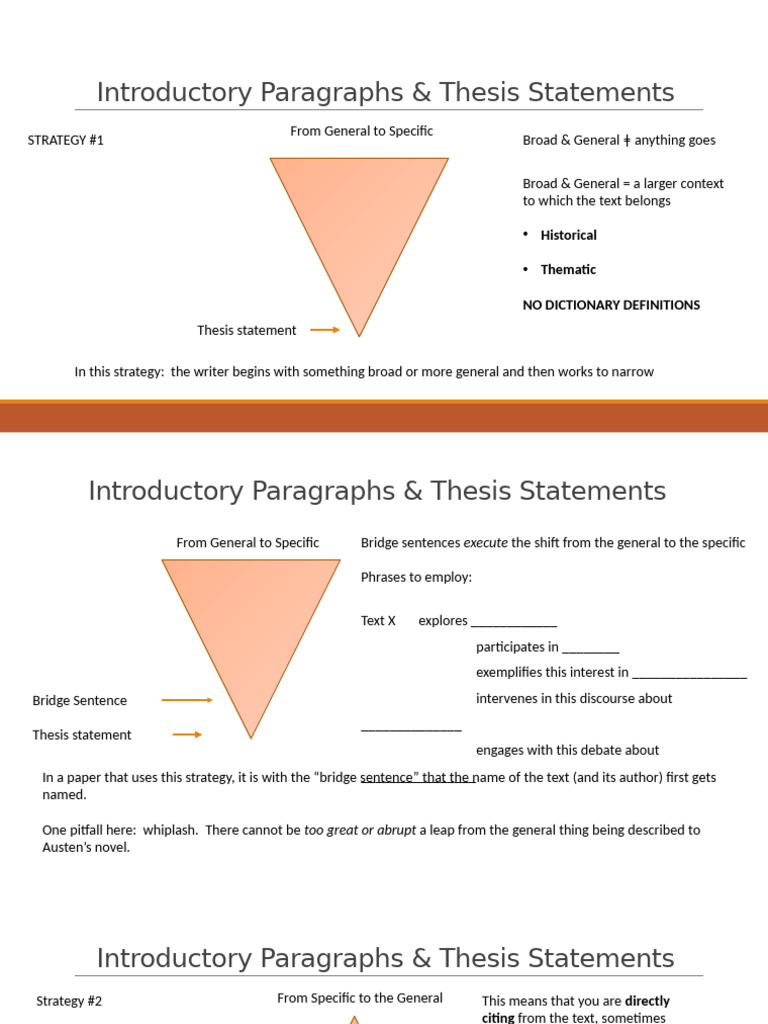 Writing About Literature 1 - Introductions and Thesis Statements | PDF ...