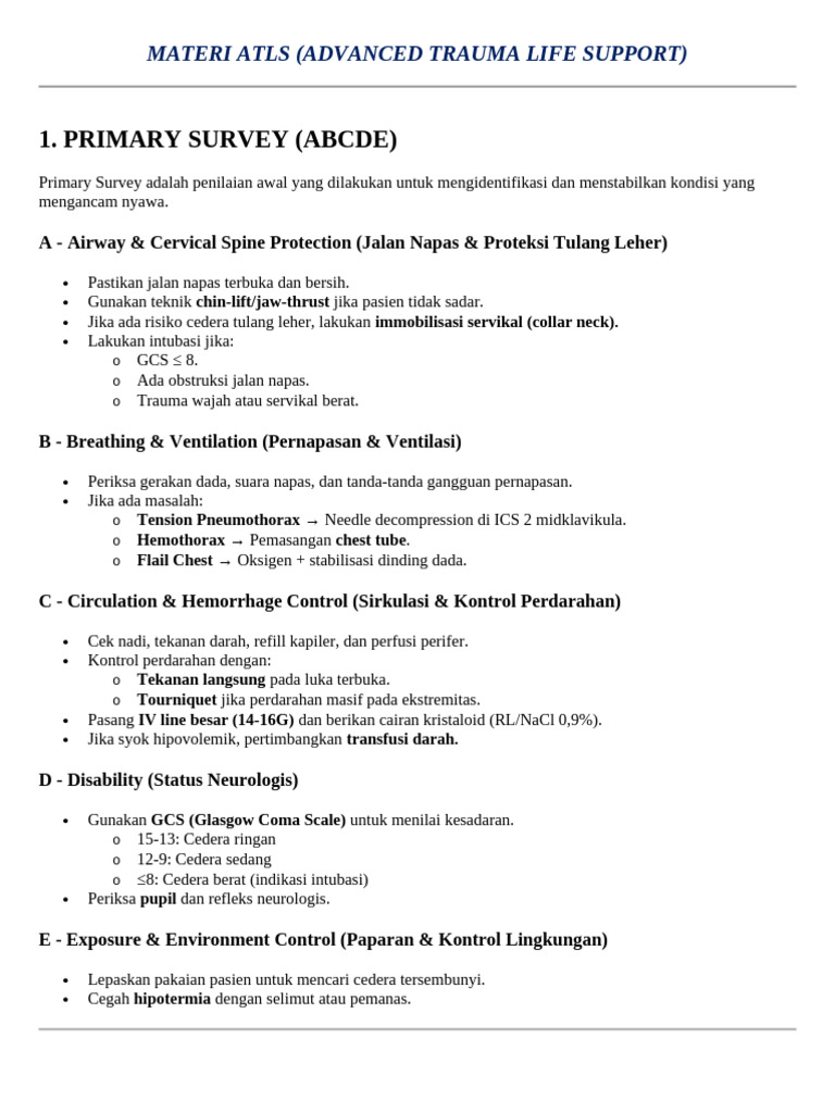 MATERI ATLS Robi | PDF