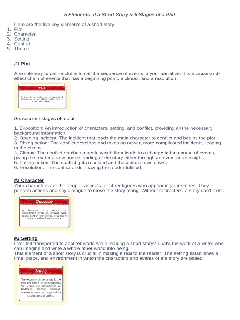 5 Elements of A Short Story | PDF | Plot (Narrative) | Narrative