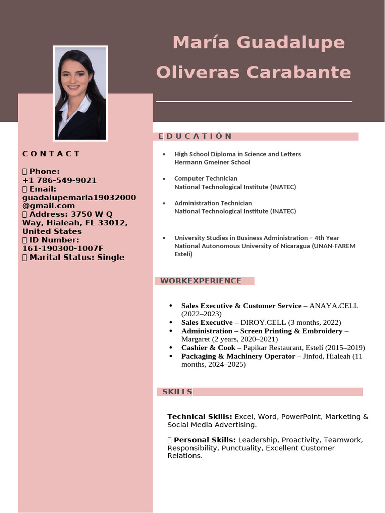 María Guadalupe Oliveras Carabante CV | PDF
