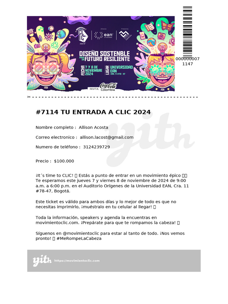 Entrada para CLIC 2024 en Bogotá | PDF
